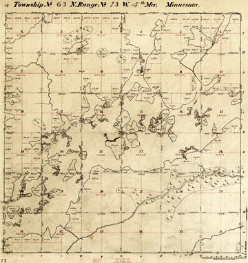 Public Land Survey and Plat Maps of Burntside Lake